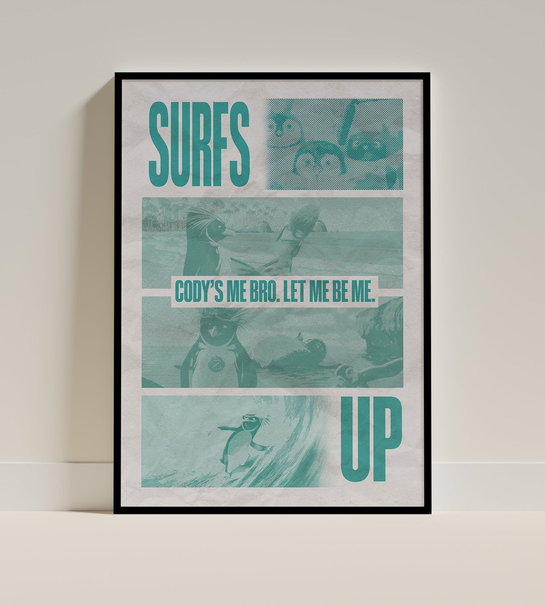 Movie Print of Surf's up Turquoise, Unframed A4/A3/A2, Wall Art, Home ...