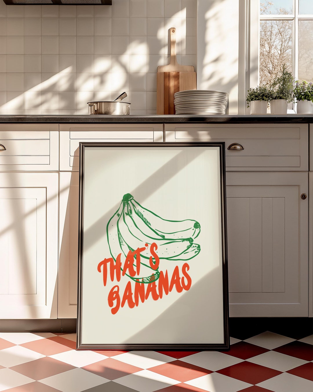 That's Bananas Poster, Instant Download, Banana Print, Quirky Fruit ...