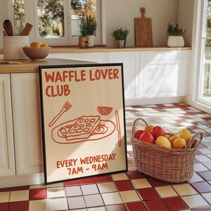 Hand Drawn Waffle Print - Instant Download - Waffle Poster - Cute ...