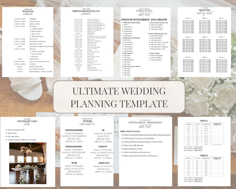 Ultimate Wedding Planning Template, 40 Pages of Everything You Need to ...
