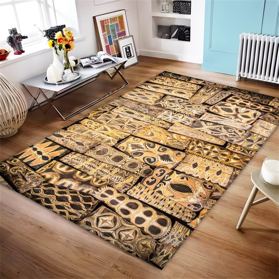 African African Patterned Rug African Motifs Cultural Rug - Etsy