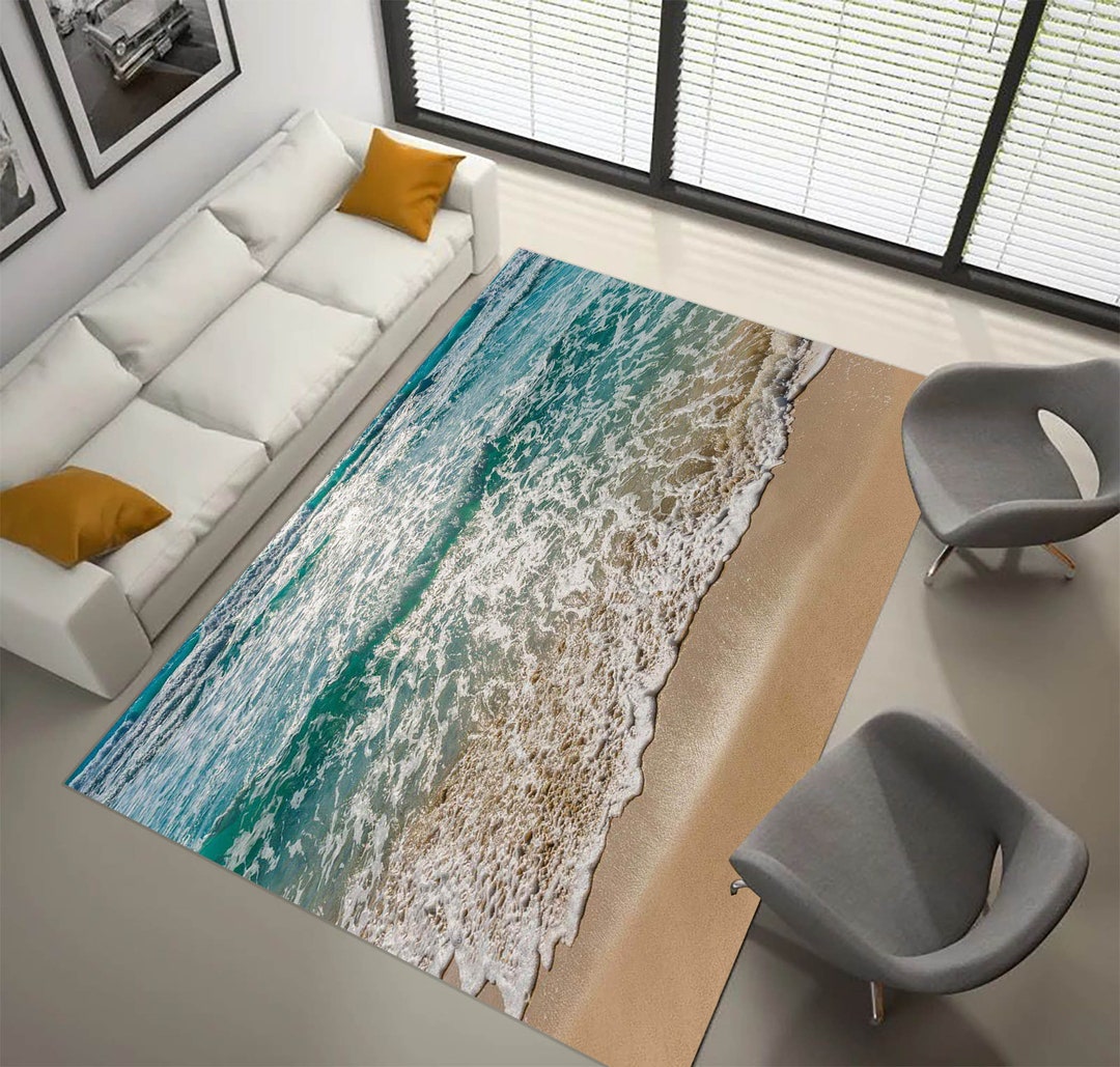Beach Rug Nautical Rug Sea Rug Bath Mat Bathroom - Etsy