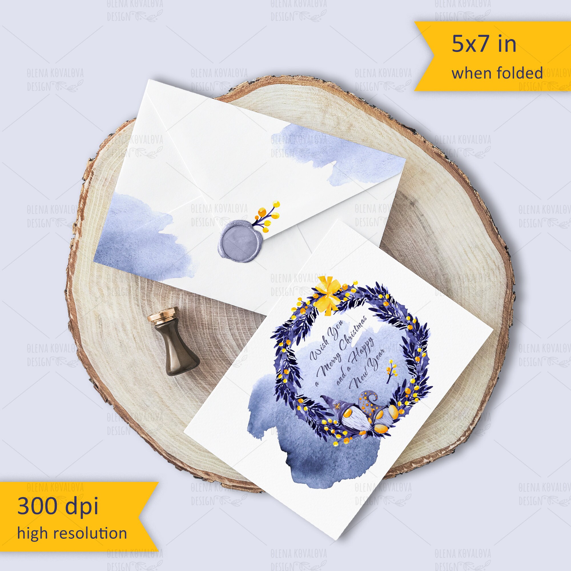 Printable Christmas Greeting Digital Card 5x7 Blank Interior - Etsy