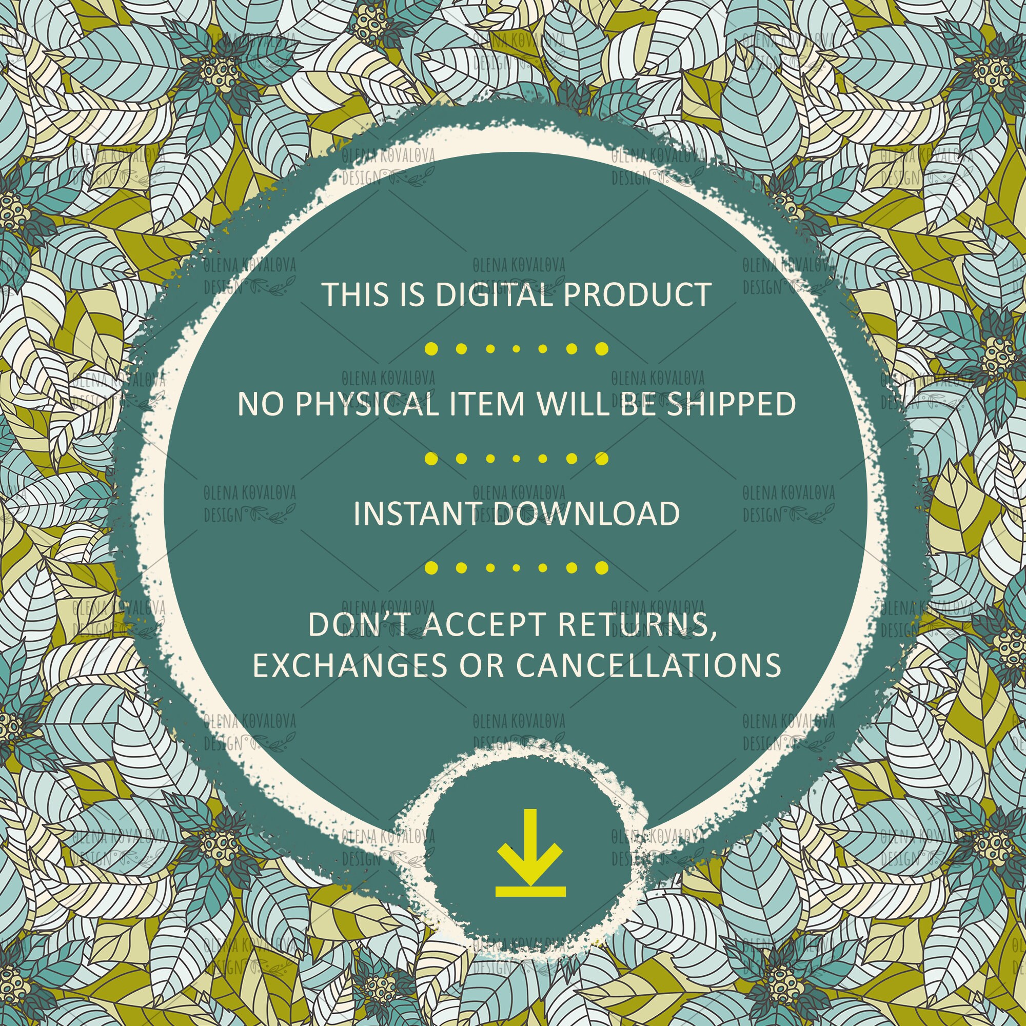 Christmas Flowers Digital Papers, Printable Seamless Holiday Patterns ...