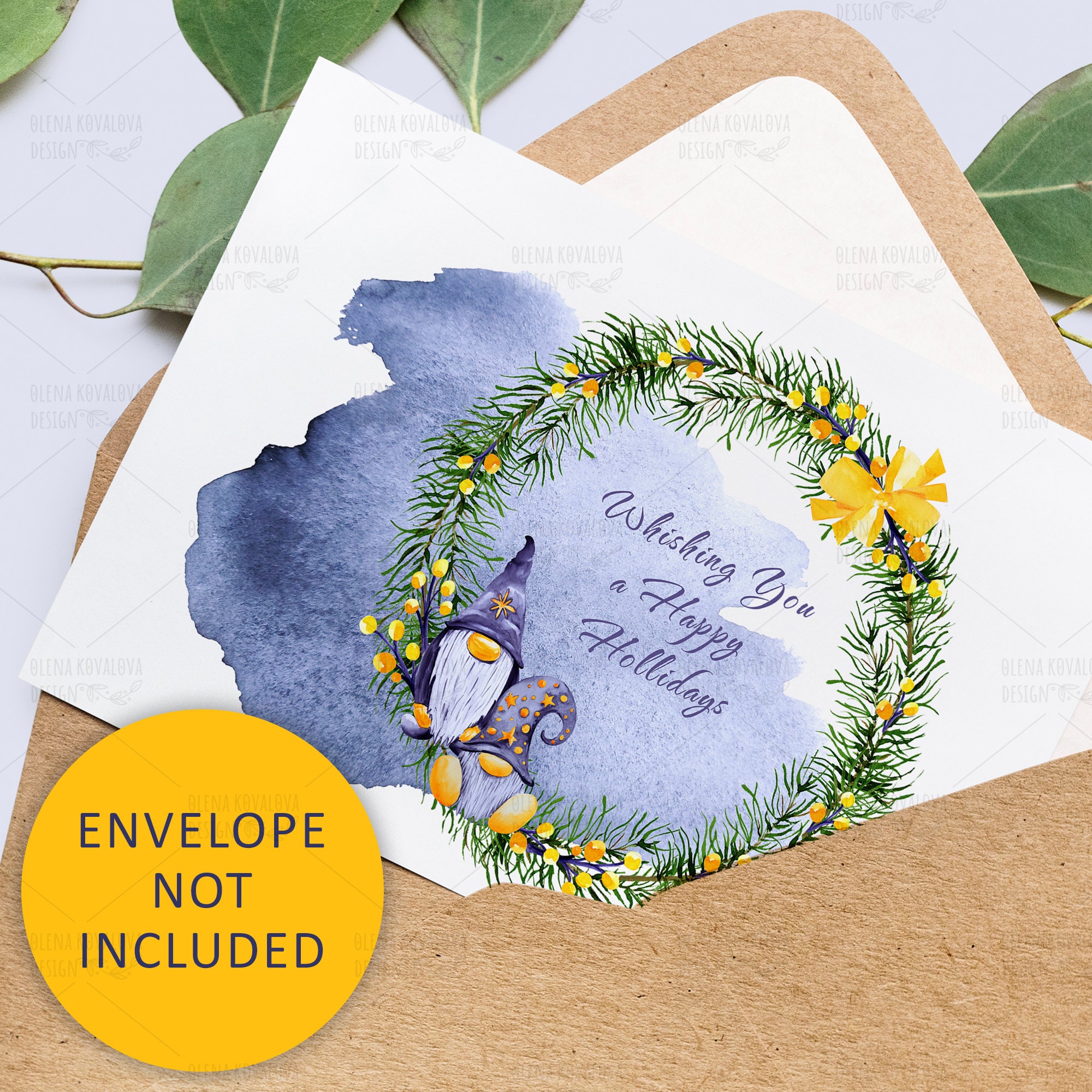 Instant Downloadable Holiday Card Bundle Set of 5x7 Watercolor ...