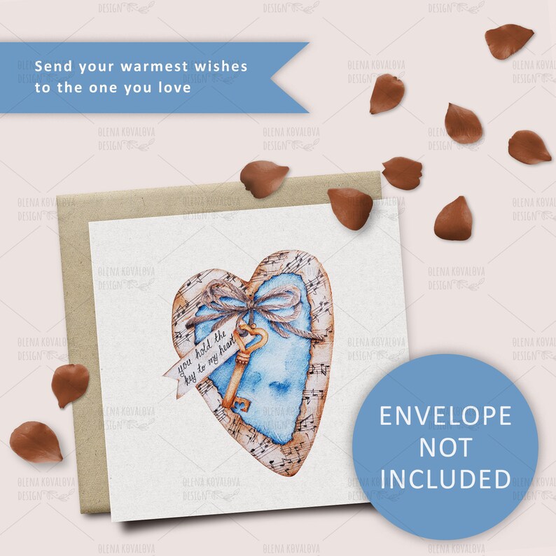 Printable Greeting Romantic Card Foldable 5x5, Last Minute Digital ...