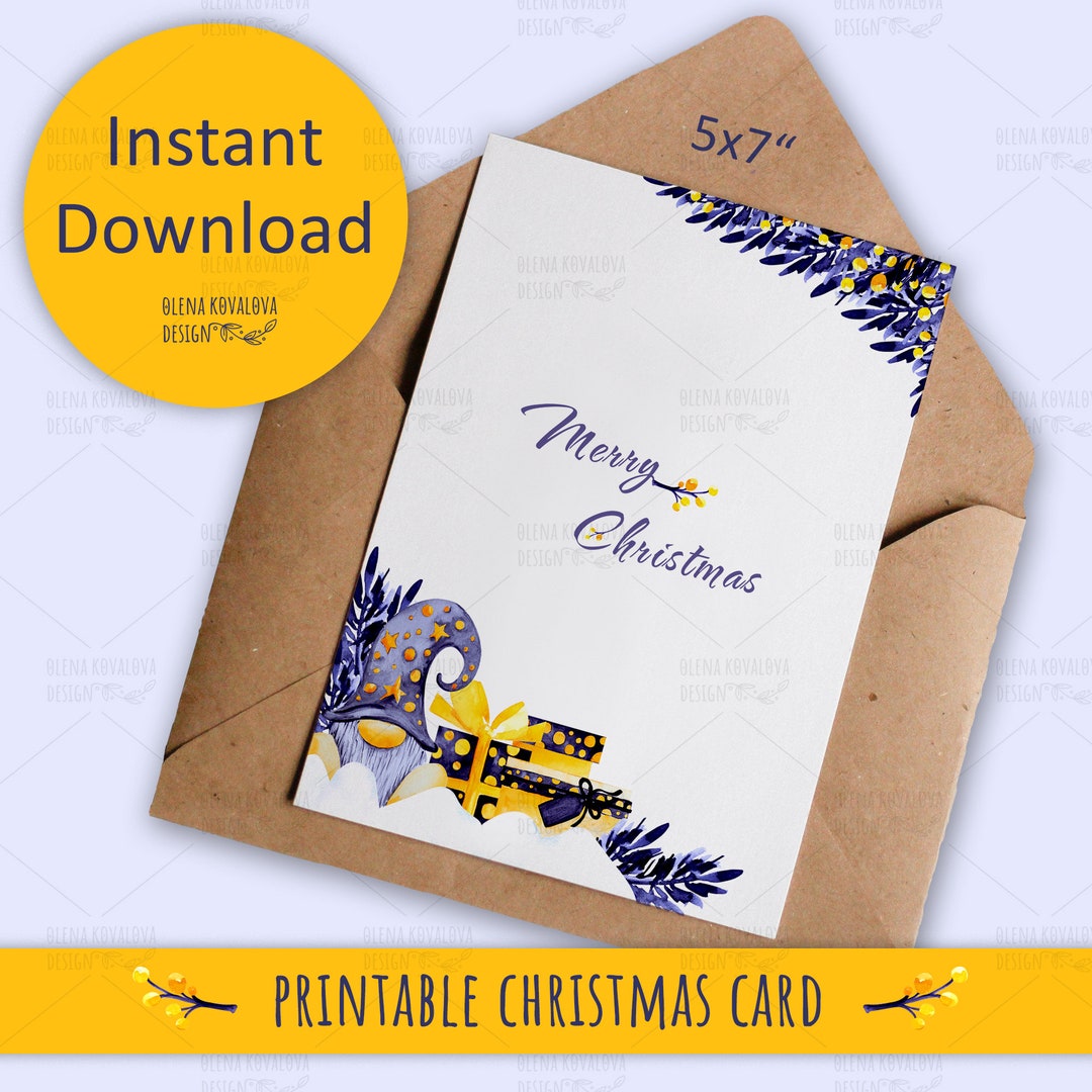 Christmas Gnome With Gift Boxes Printable Folded Card – Adorable ...