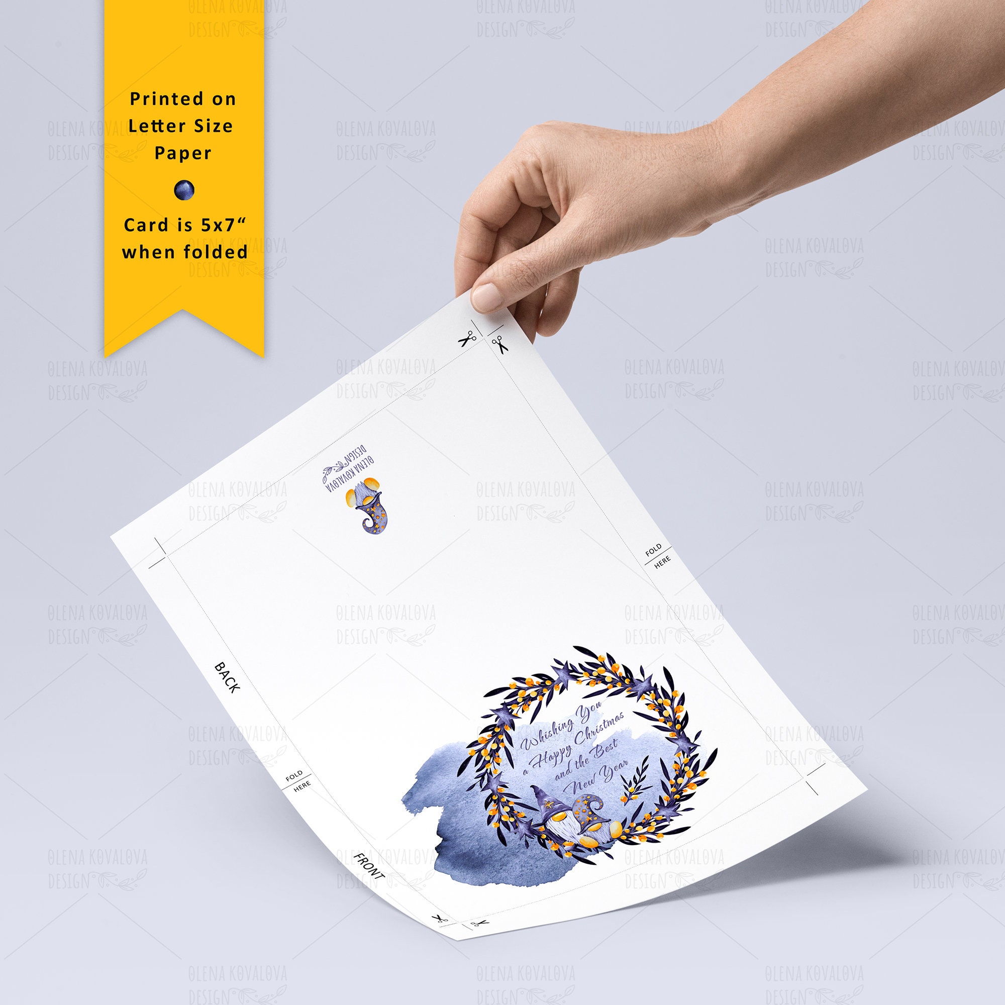 Instant Downloadable Holiday Card Bundle Set of 5x7 Watercolor ...