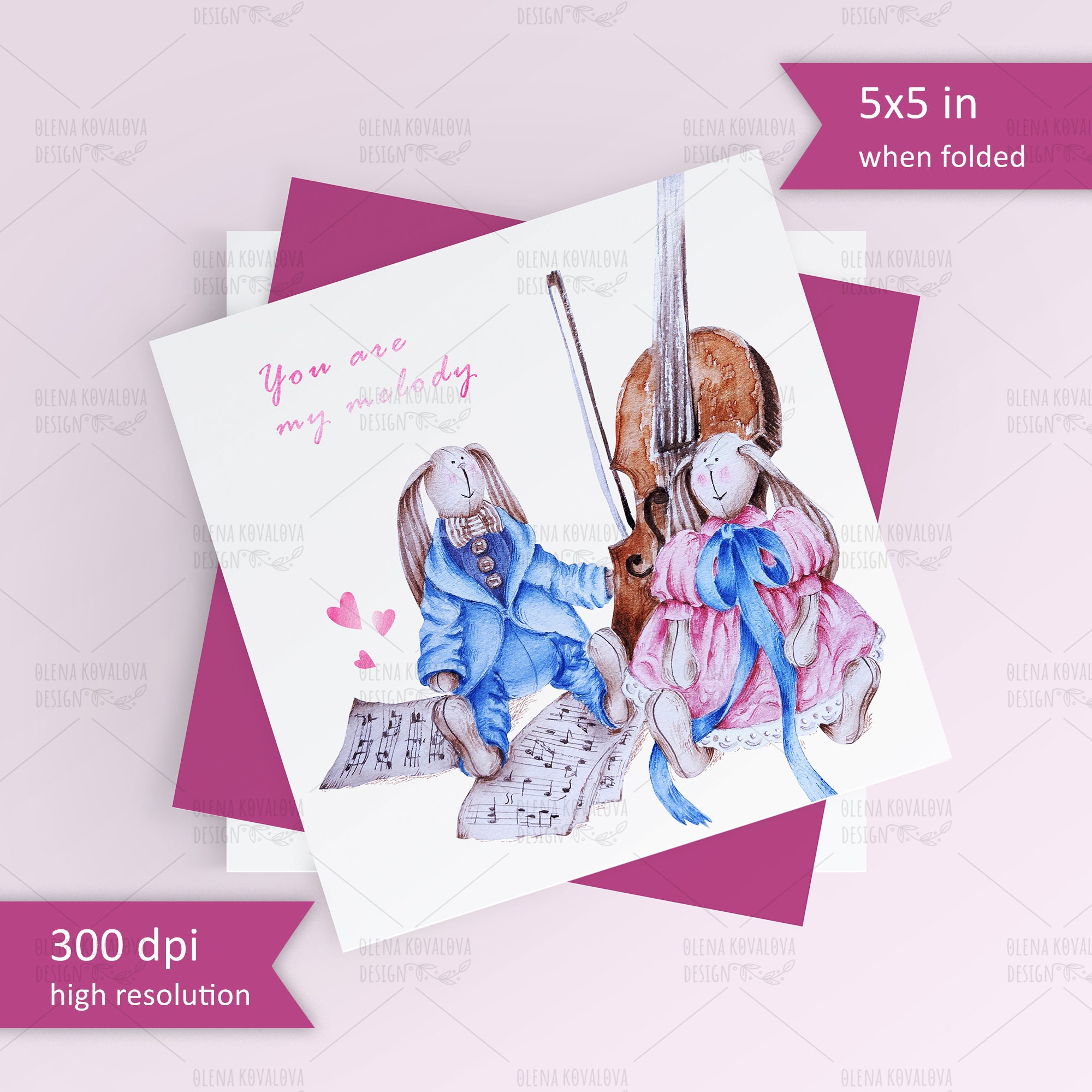 Printable Greeting Romantic Card Foldable 5x5, Last Minute Digital ...