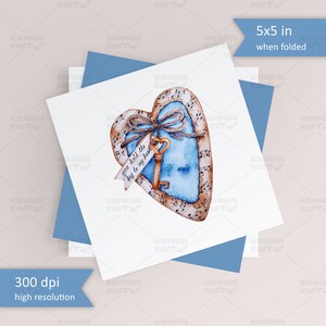 Printable Greeting Romantic Card Foldable 5x5, Last Minute Digital ...