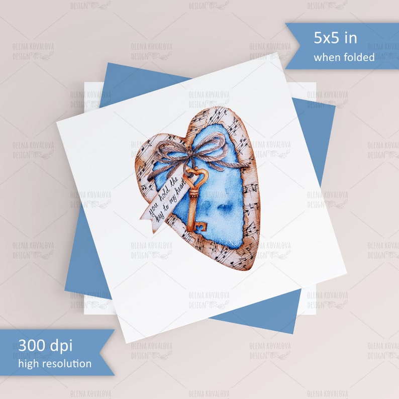Printable Greeting Romantic Card Foldable 5x5, Last Minute Digital ...