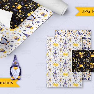 Cheerful Christmas Gnomes Watercolor Digital Papers - Seamless Holiday ...