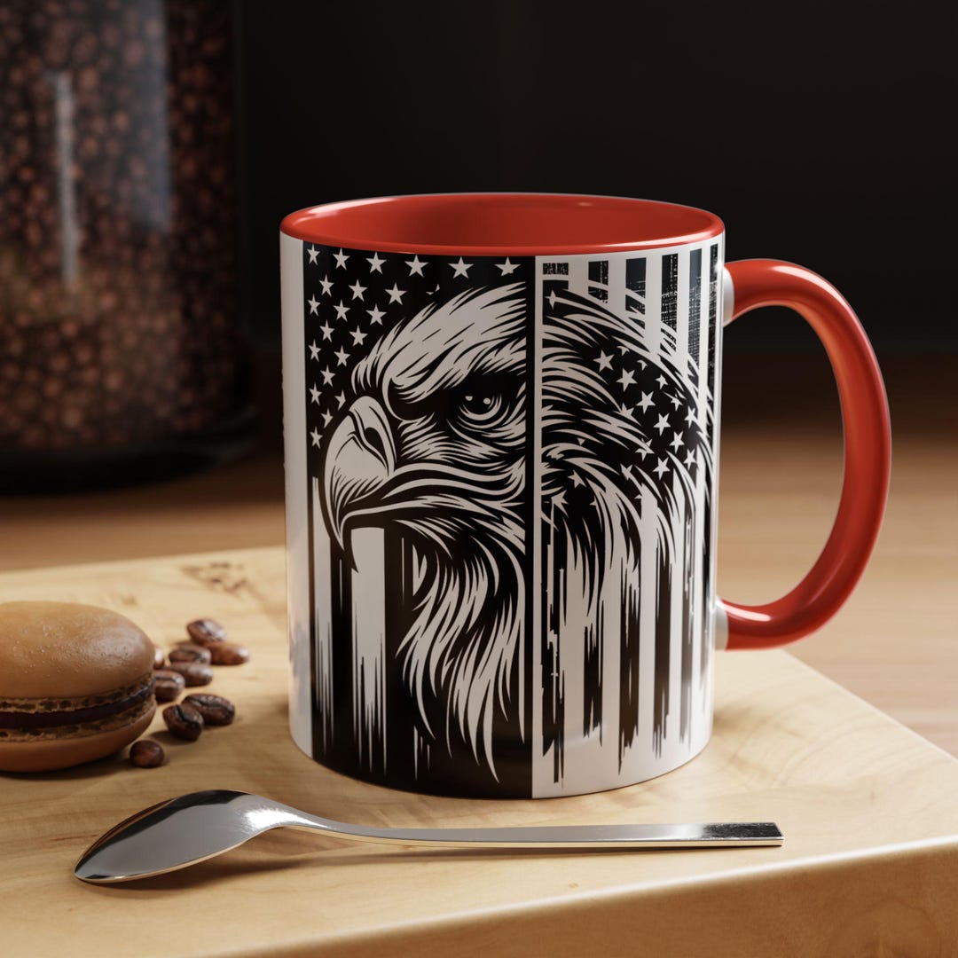 Patriotic Eagle Mug - Bold Art for Coffee Lovers, American Pride, Gift ...