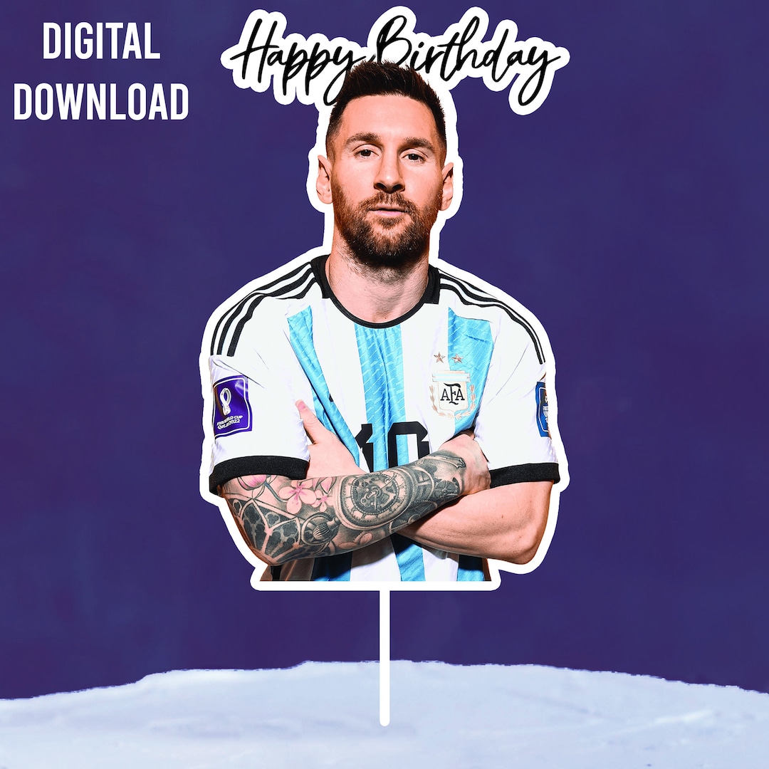 Messi Birthday Cake Topper Instant Download Messi Cupcake Topper ...