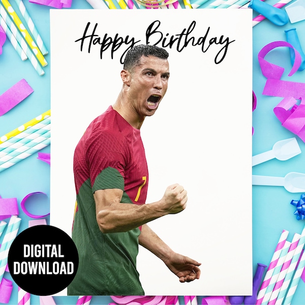 Ronaldo Birthday Card - Etsy