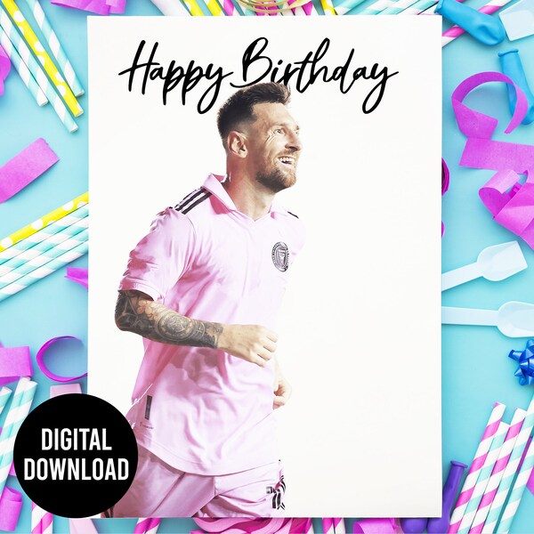 Printable Messi Birthday Card - Etsy