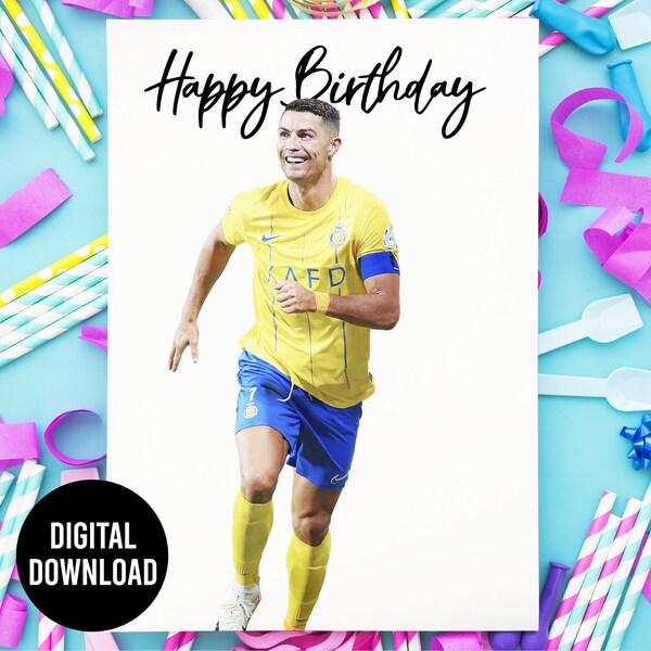 Cristiano Ronaldo Birthday Card - Etsy