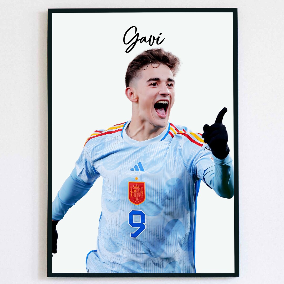 Gavi Poster Soccer Wall Art Instant Download Pablo Gavi Spain - Etsy
