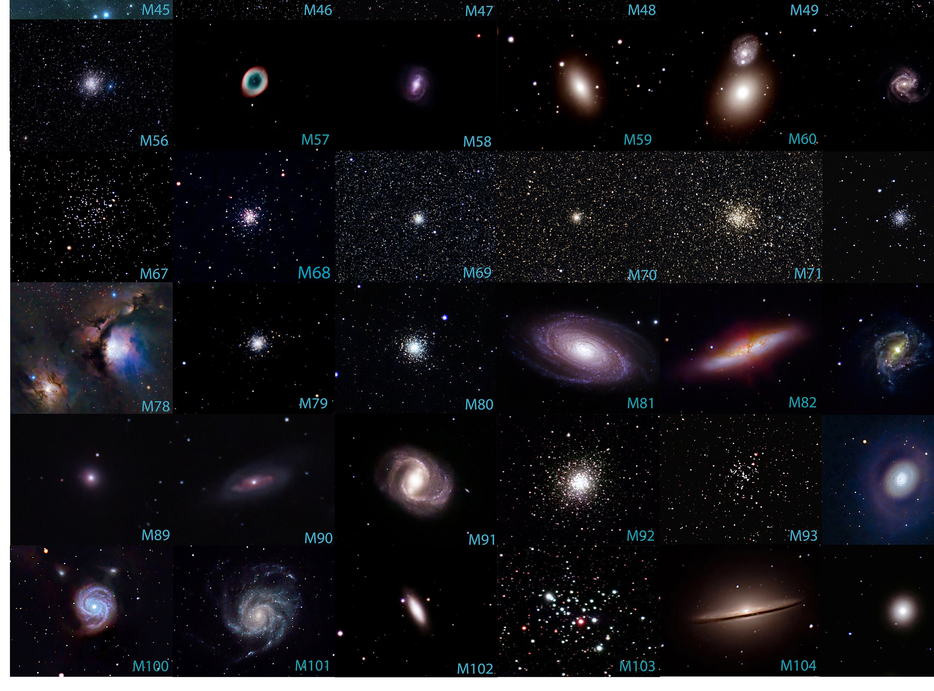 Messier Objects Print 11 X 14 - Etsy