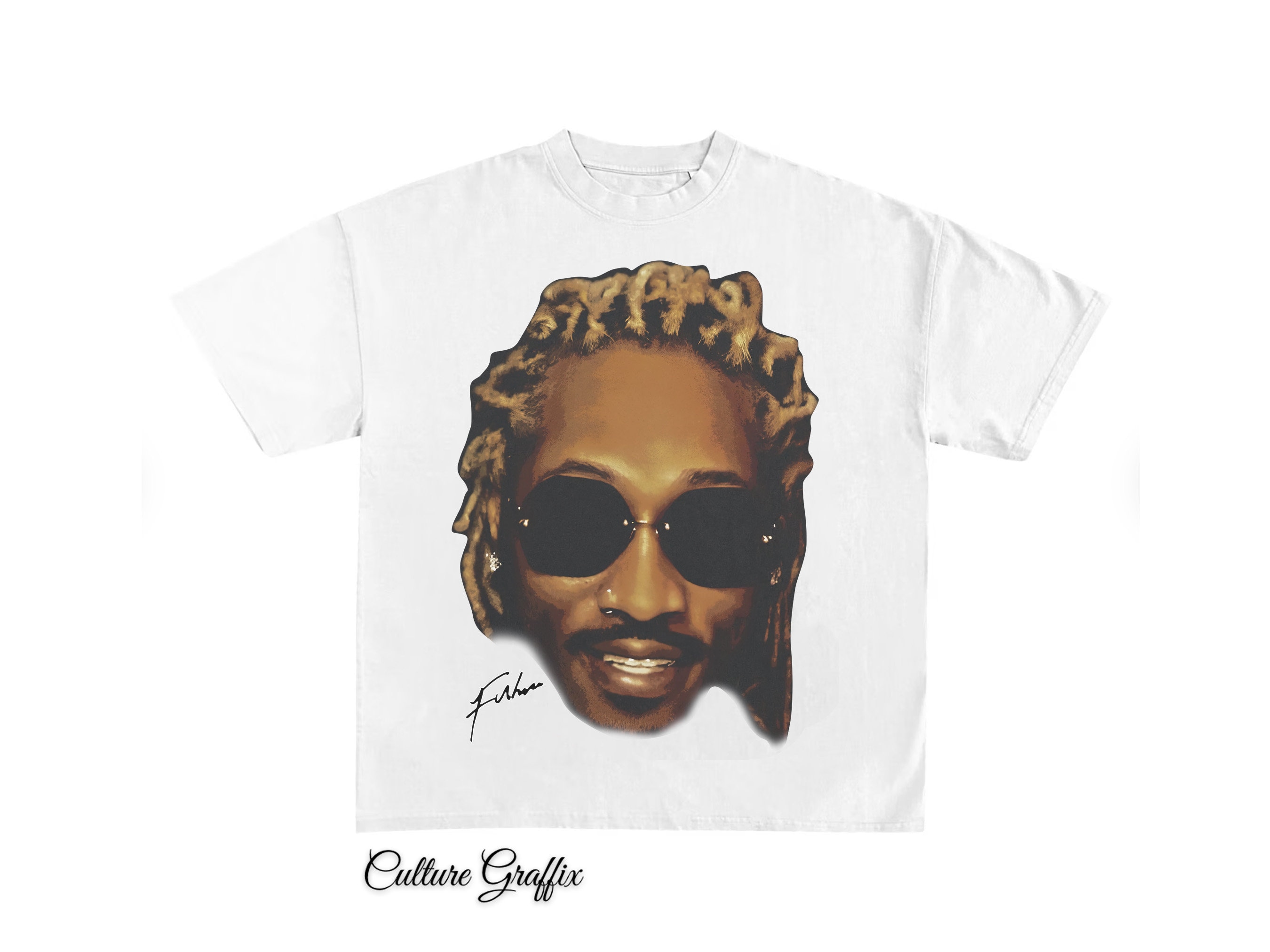 Future Vintage Rap Tee White, Hip Hop Graphic Print T-shirt, Merch T ...