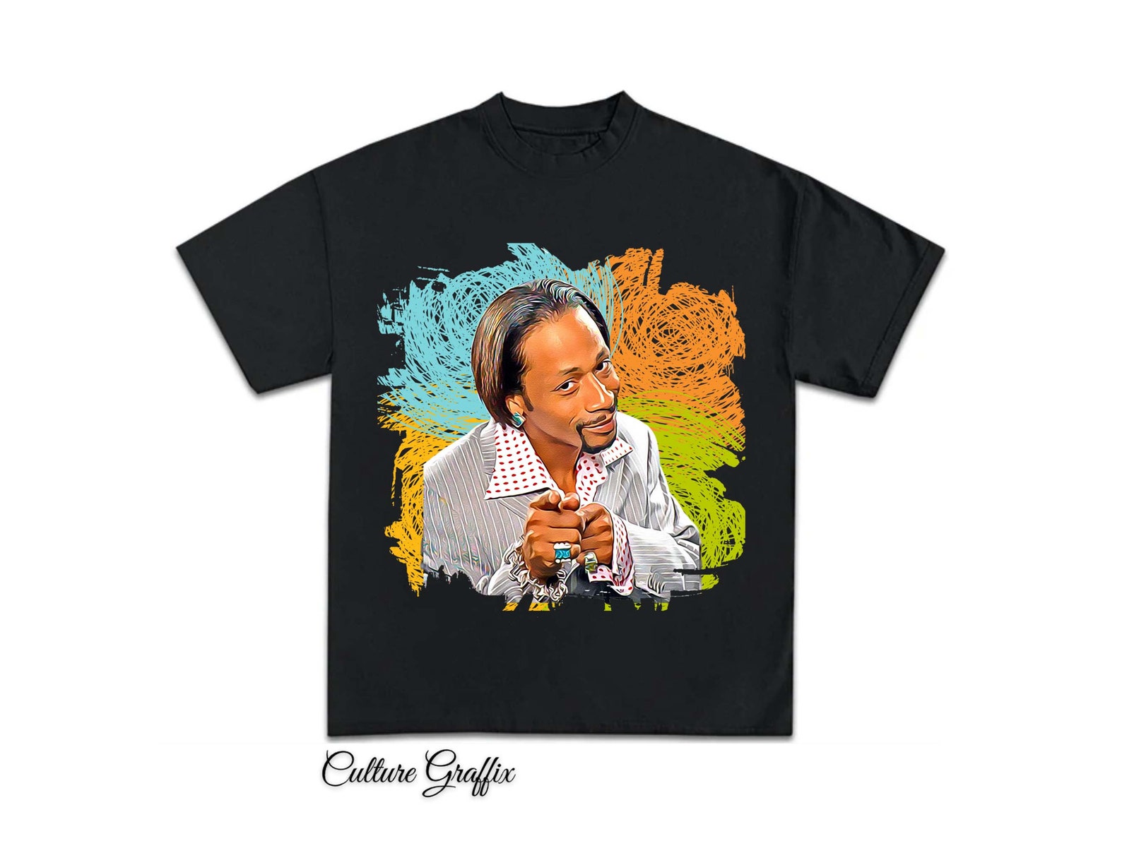 Katt Williams Digital Design Medium Heavy Cotton T-shirt, Standing on ...