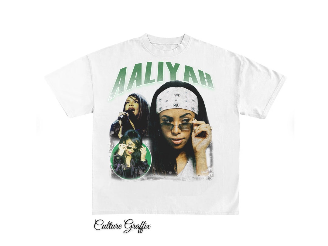 Aaliyah Bootleg Shirt White, Vintage Rap Hip Hop Tee Aaliyah, Merch ...