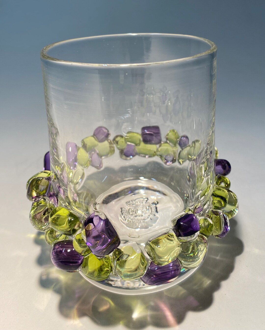 Rare Scotch Glass, Whiskey Glass, Chartreuse and Amethyst Rocks, Glass ...