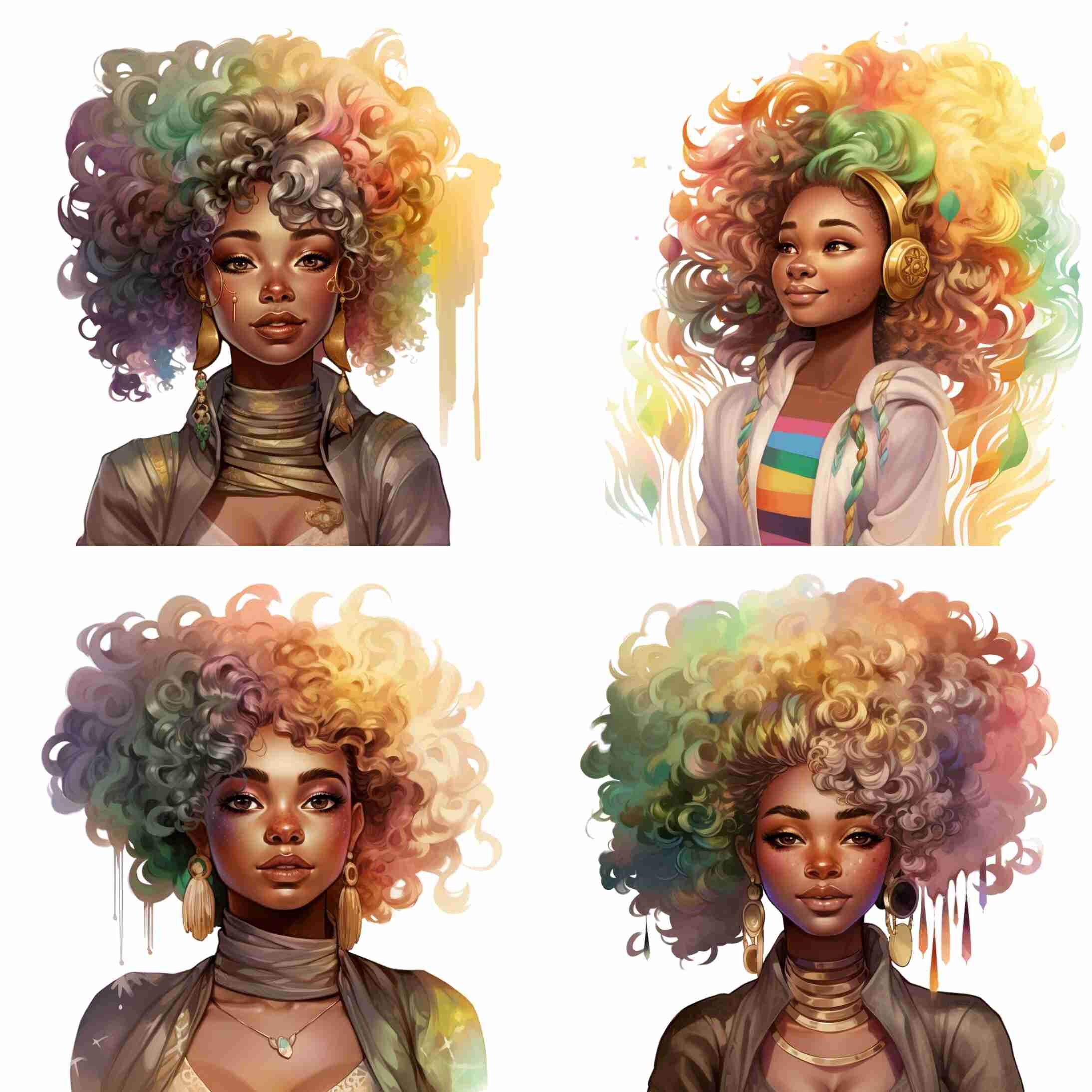 Rainbow Clipart Bundle rainbow Girl Character Fall 2023 - Etsy