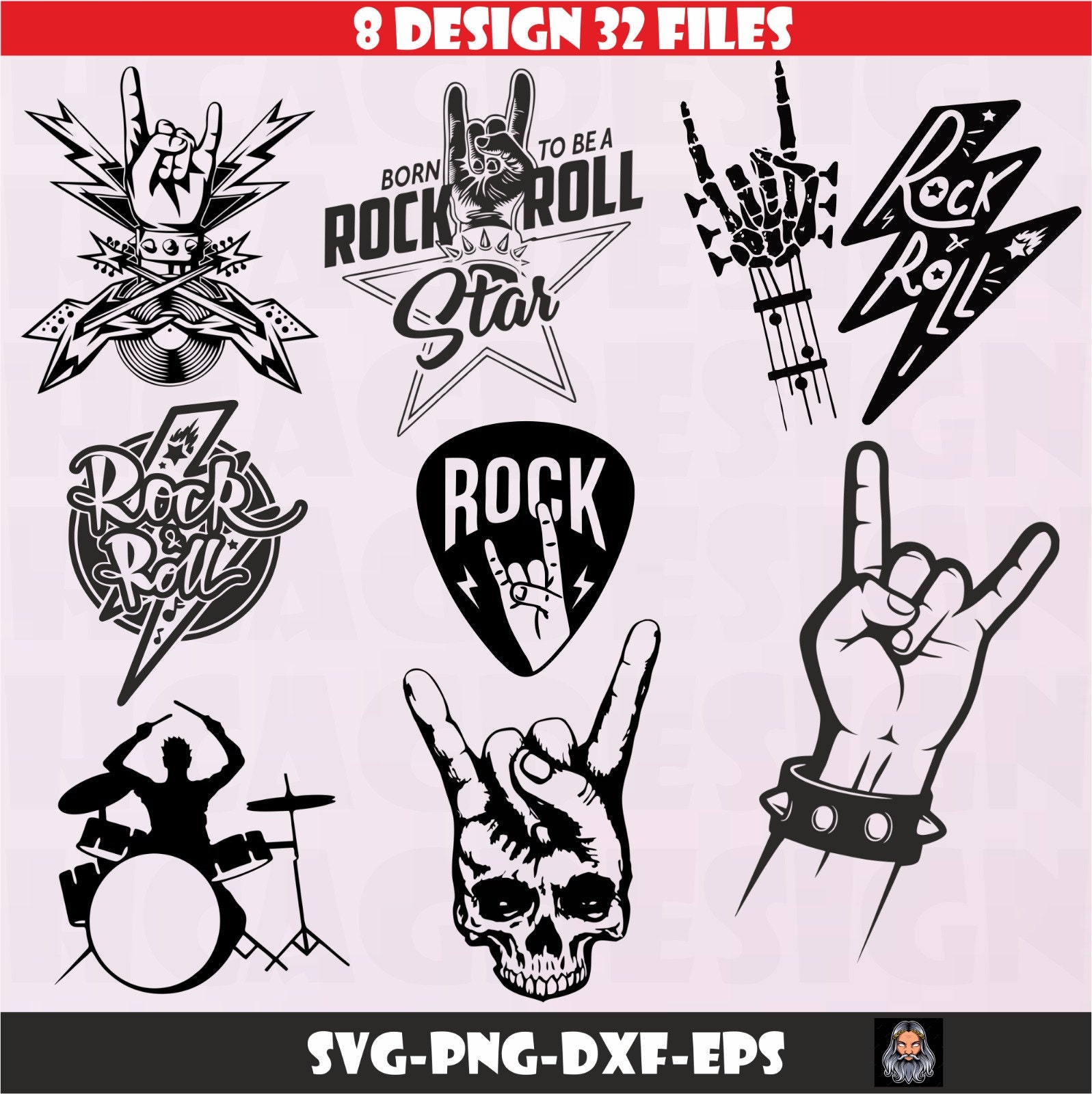Rock Band Svg Bundle, Rock Music, Heavy Metal, Rock and Roll, Digital ...