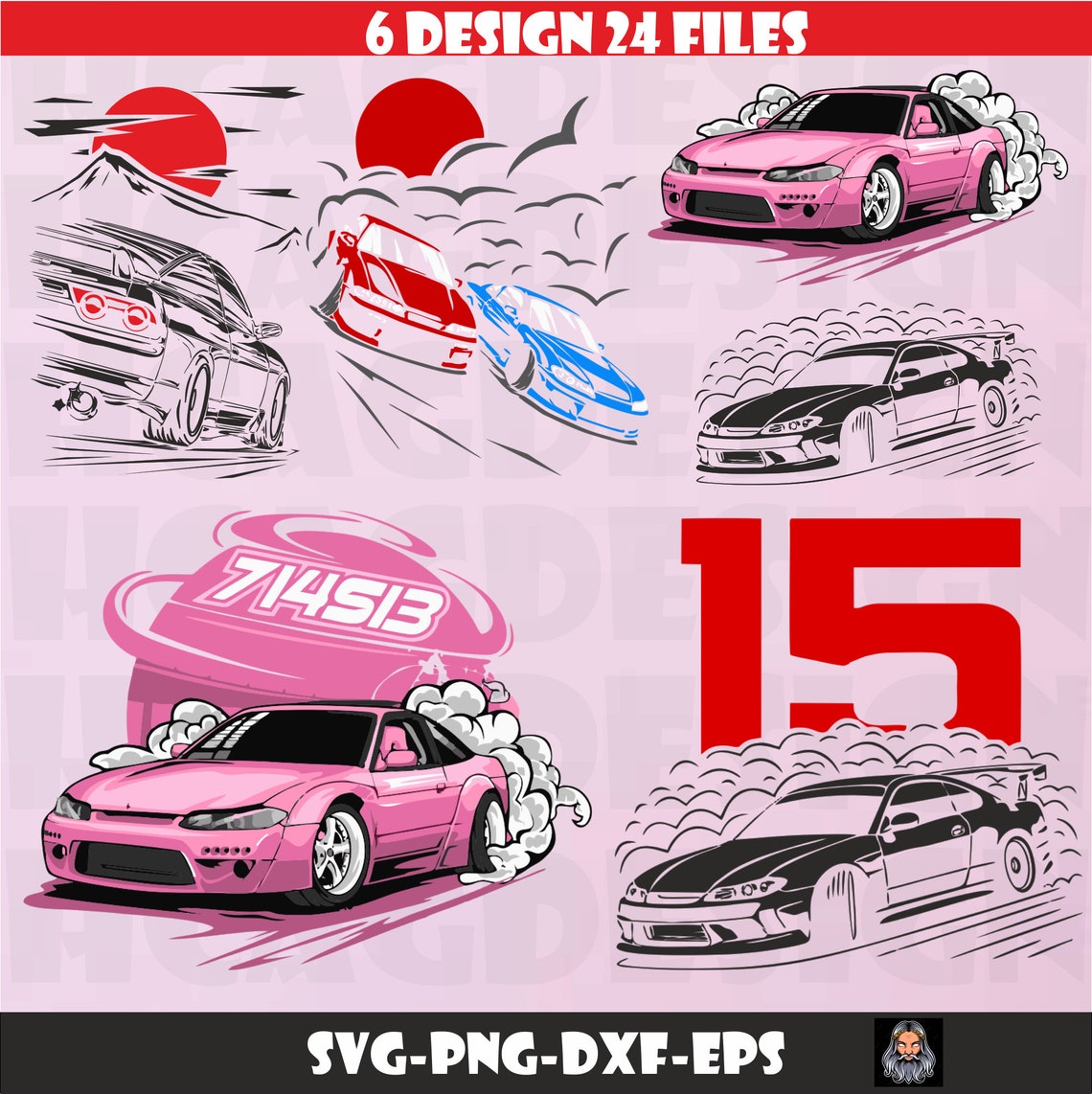 Slivia Series Bundle Car Svg Jdm Car Svg Dfx Eps Png - Etsy