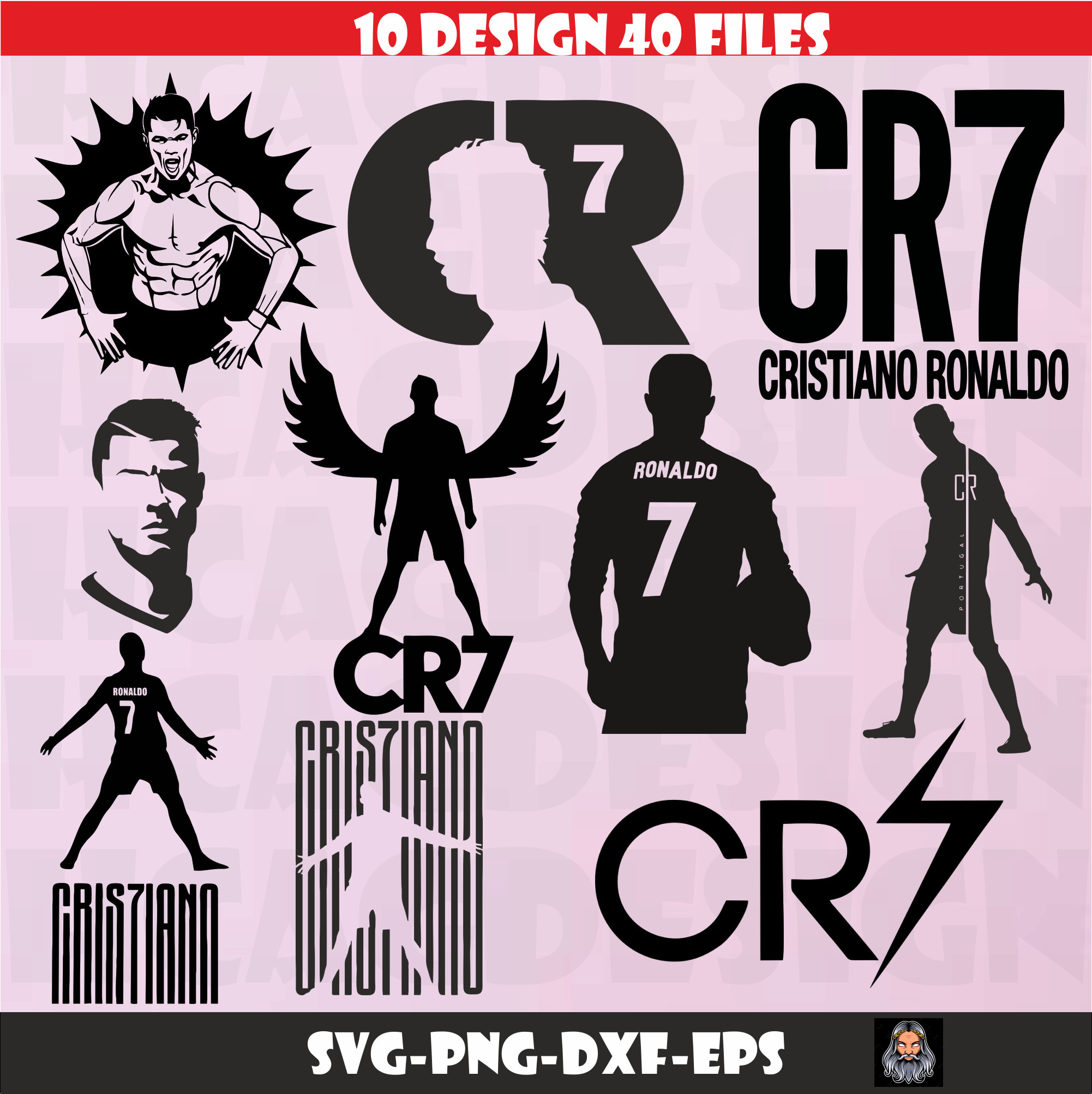 CR7 Silhouette ,cristiano Ronaldo Sticker, Cr7 Clipart,cr7 Design ...