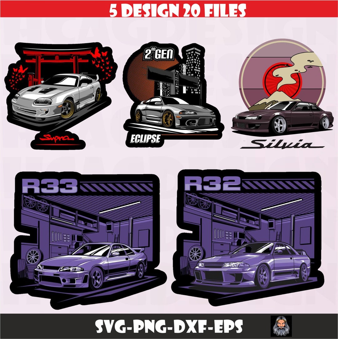 Japan Car Tribute Vector, Clipart,skyline Gt-r R32,r33,nissan Silvia ...