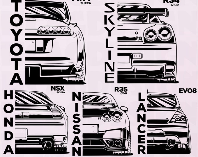 Jdm Car Design for T-shirt ,jdm Gang,jdm Car Clipart , Jdm Car Bundle ...