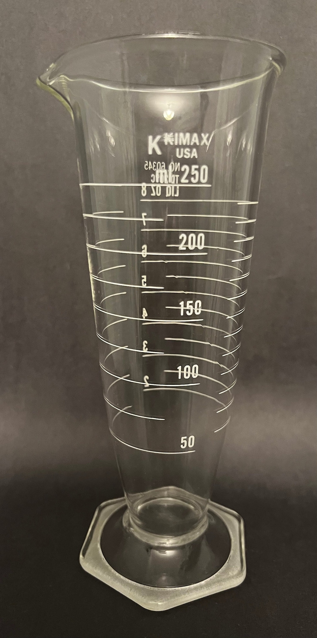 Kimax Etched Glass Pharmaceutical Graduated Conical Beaker 250 Ml - Etsy