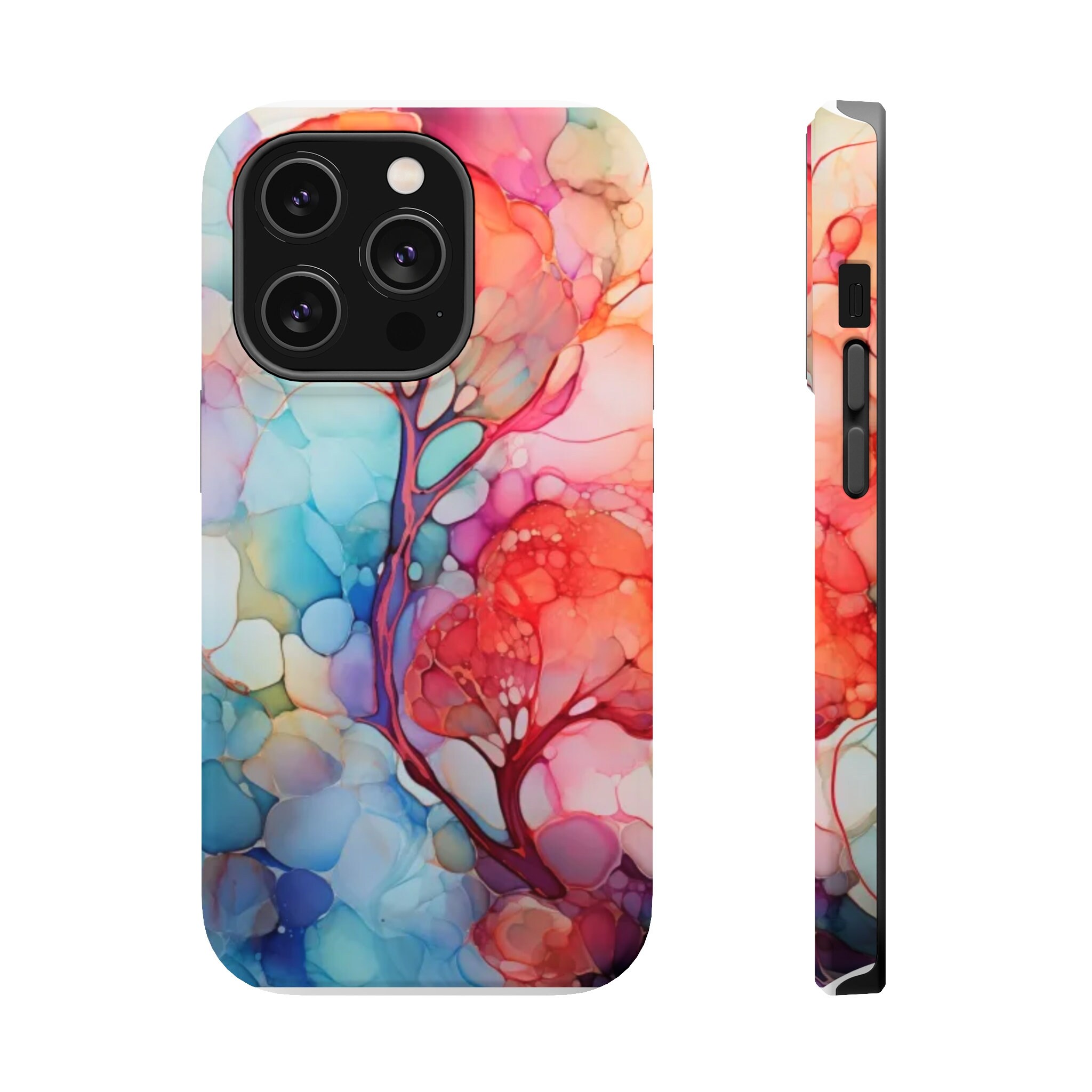 Alcohol Ink Painting With Cells Magsafe Tough Case for iPhone 15, 14 ...