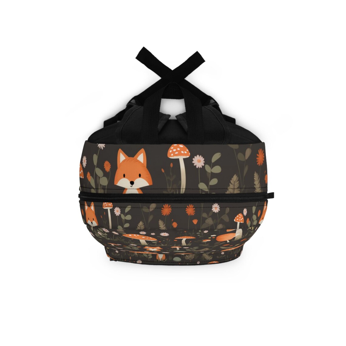 Fox in the Forest Backpack, Cute Fox, Mushroom, Dark Colors, Laptop ...