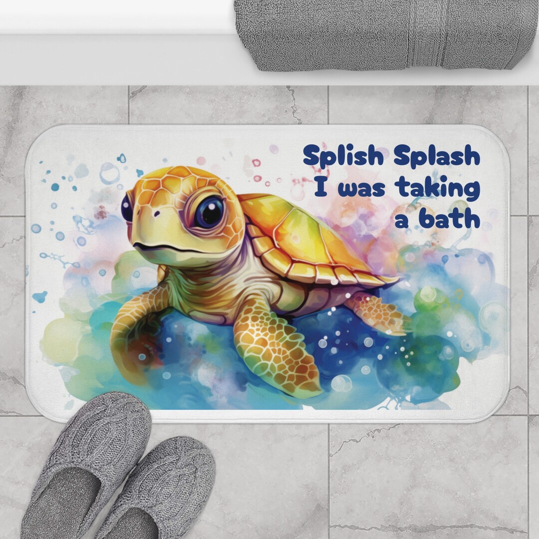 Splish Splash I Was Taking a Bath Cozy Comfy Baby Sea Turtle With Ocean ...
