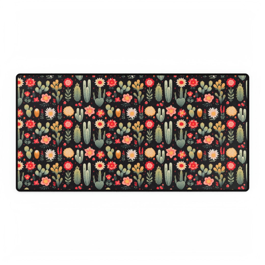 Flower and Cactus Desk Mat - Etsy