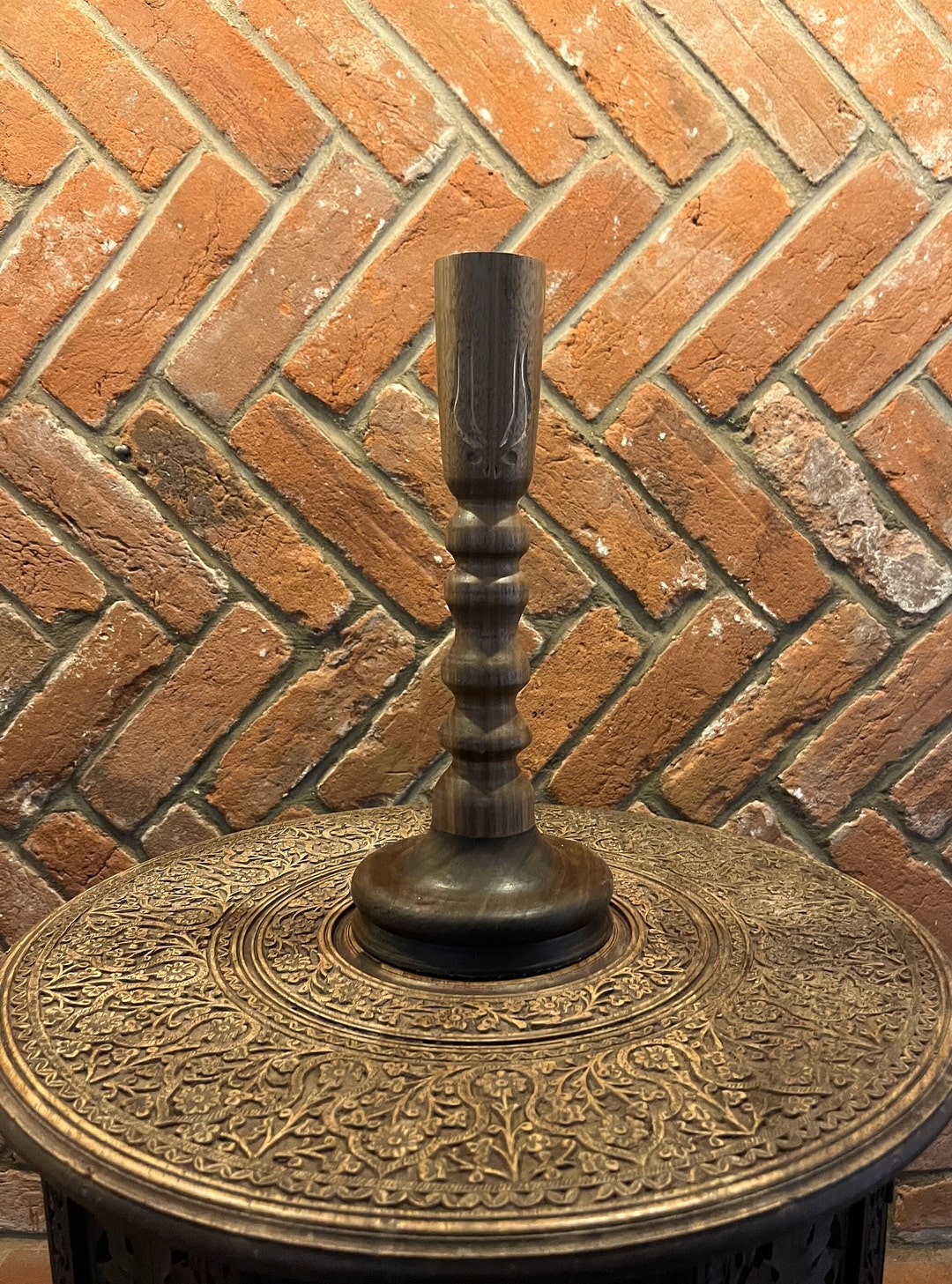 Candle Stick Holder Freaky Face American Walnut Wood. Hand Made Table ...