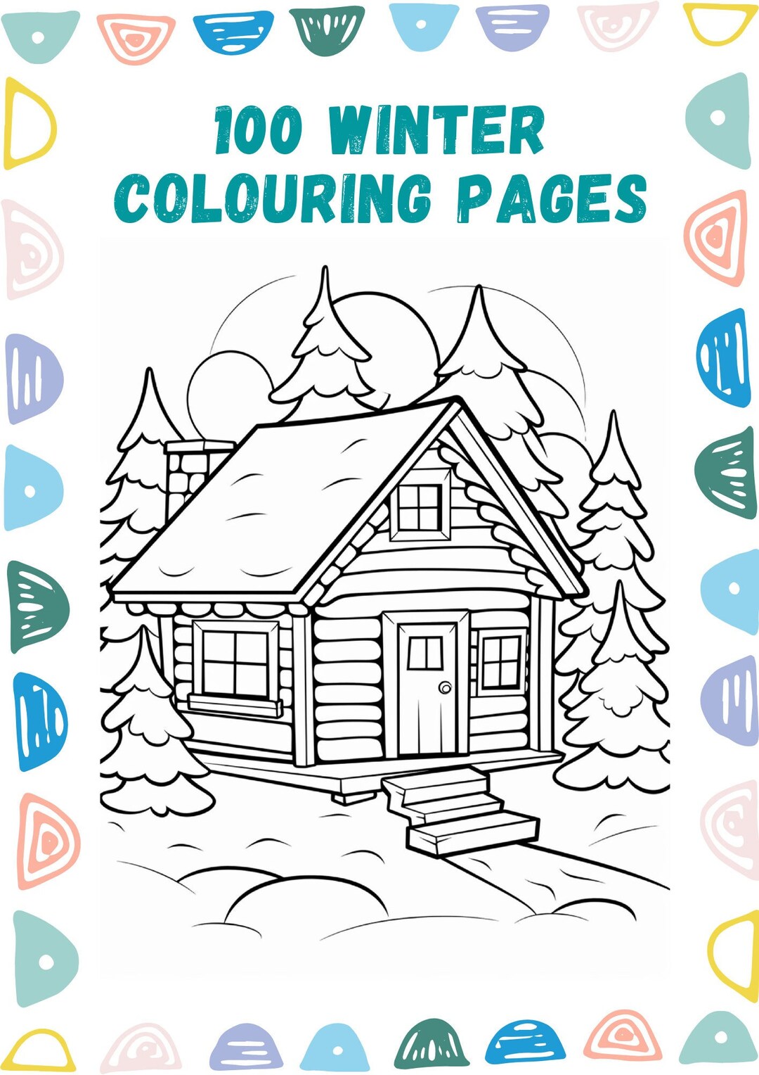 100 Winter Theme Colouring Pages for Kids - Etsy Australia