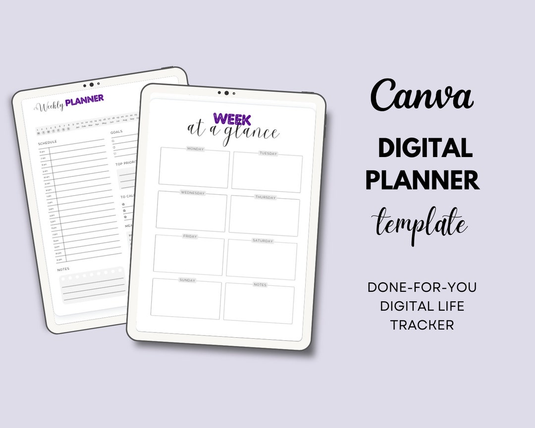 CANVA Planner Template, Editable Planner Templates, Weekly Insert ...