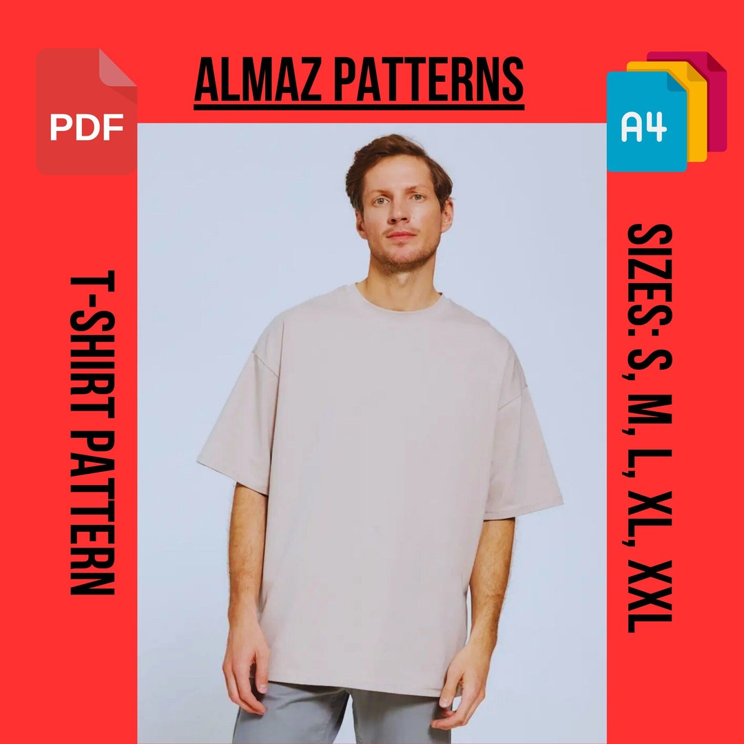 T-SHIRT Pattern Oversize, S, M, L, XL, XXL Sewing Pattern - Etsy