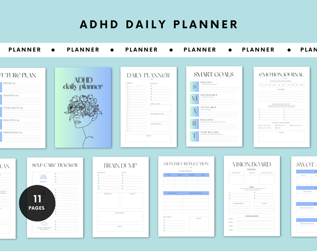 ADHD Planner Digital, Printable Empower Your Journey: the Ultimate ADHD ...