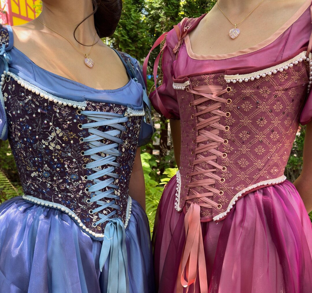 CUSTOM Front-laced Steel-boned Renaissance CORSET Stays (pink or Blue ...