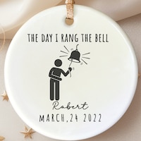 Cancer Ribbon Ring the Bell Chemo Ornament Personalized Engraved Custom ...
