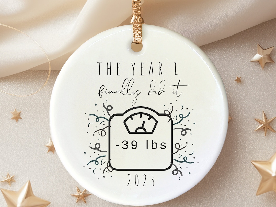 Personalized Weight Loss Ornament, Weight Loss Achievement Gift, Weight ...