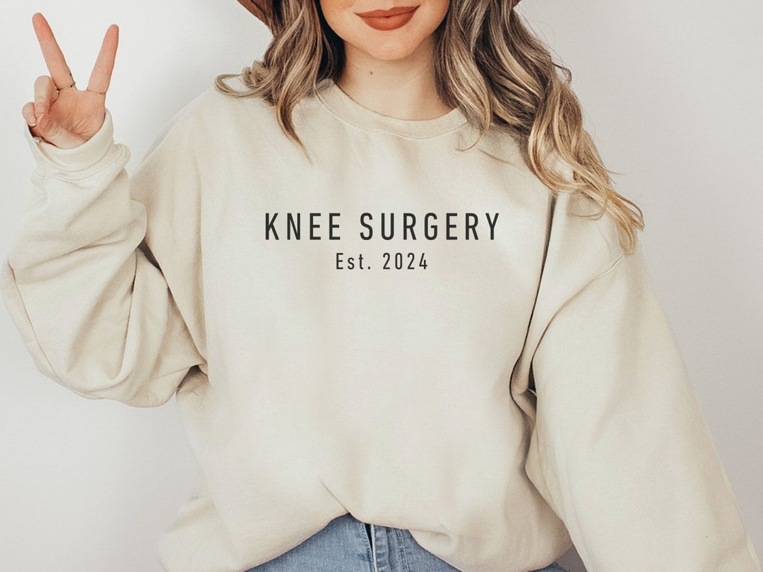 Custom Knee Surgery Date Sweatshirt, Comfy Surgery Gift for Knee ...