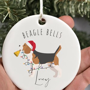 Beagle Ornament for Beagle Owner Gift, Beagle Custom Name Christmas ...