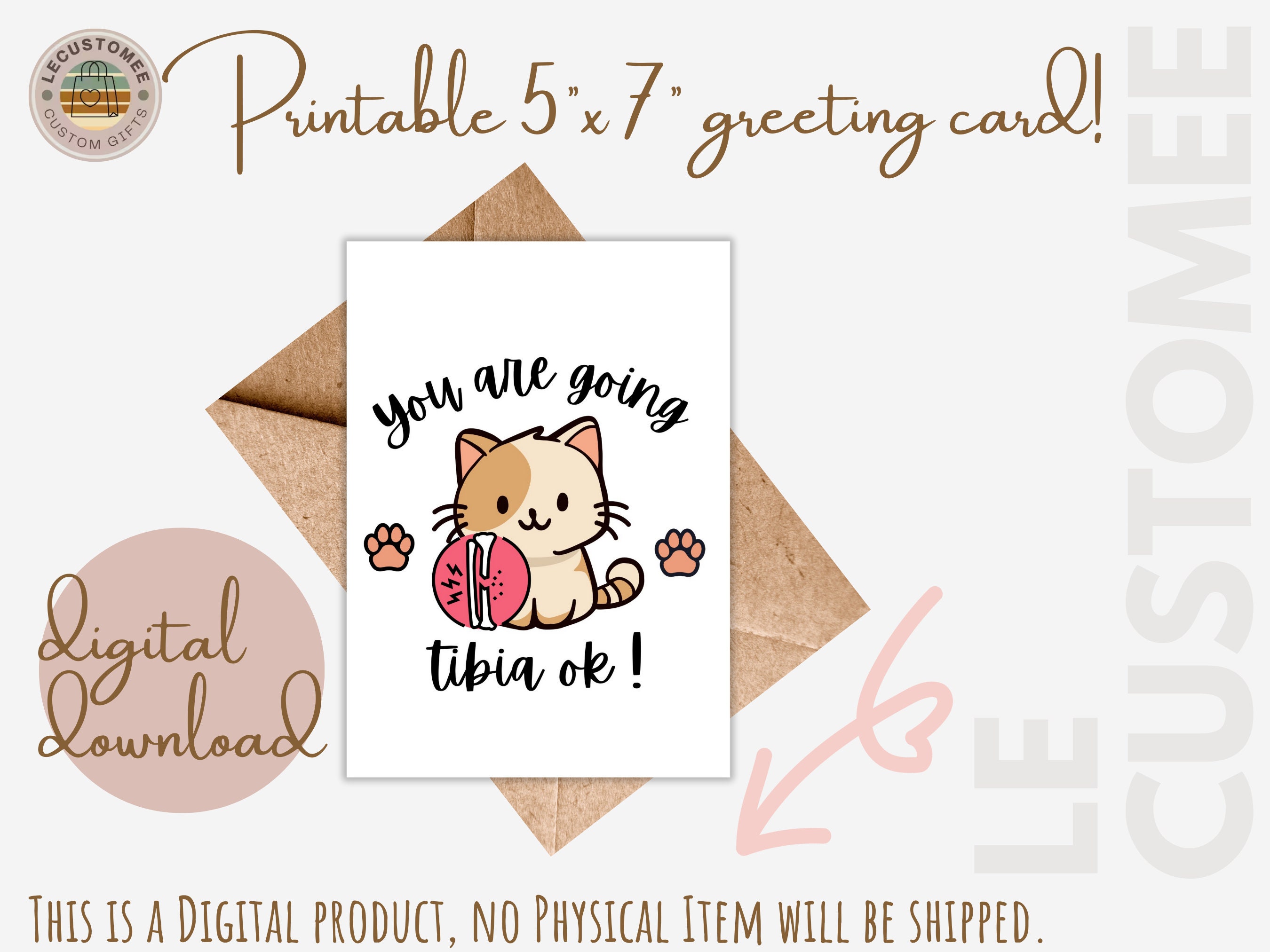 Printable Get Well Soon Card for Broken Leg, Funny Hip Surgery Card ...