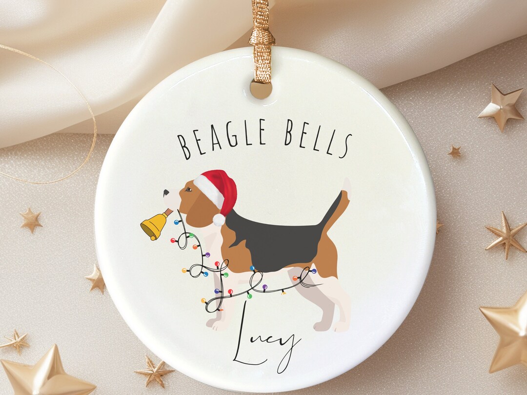 Beagle Ornament for Beagle Owner Gift, Beagle Custom Name Christmas ...